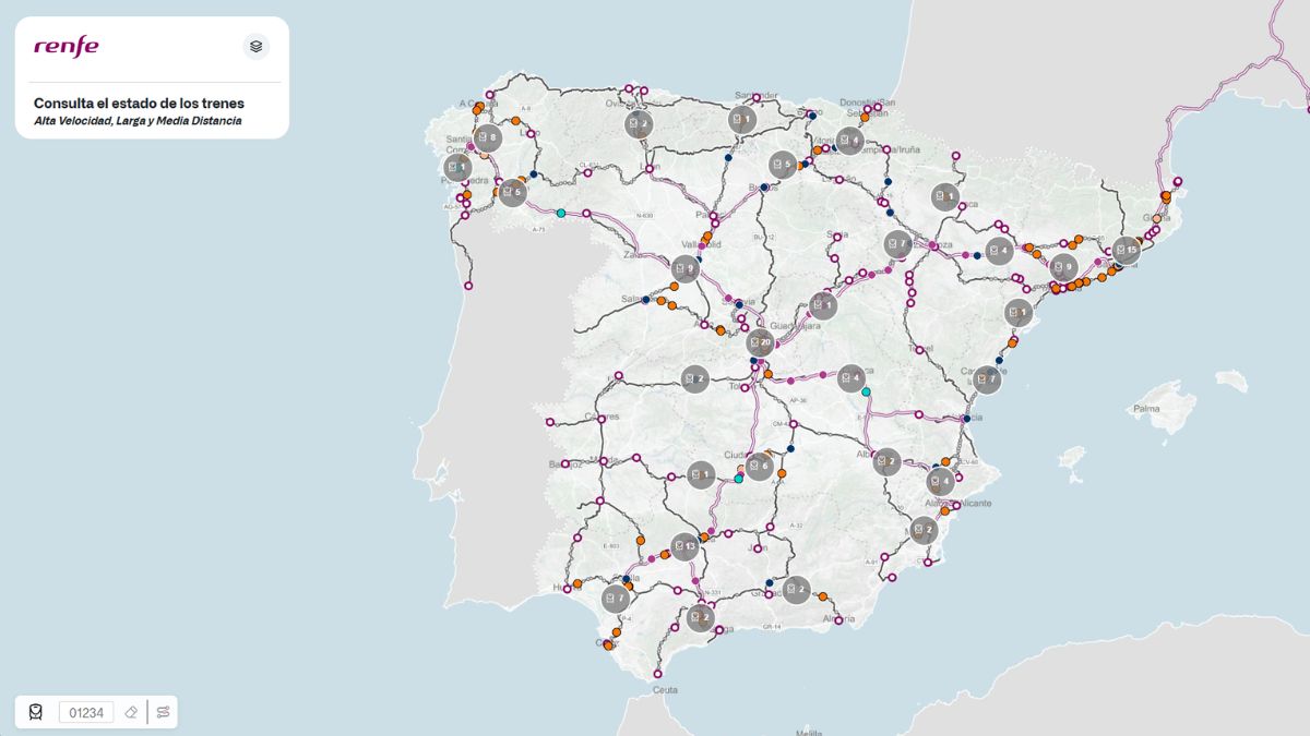 Ya puedes ver dónde está tu tren: Renfe estrena un mapa en tiempo real ...